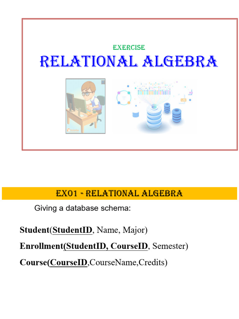 EX01 Relational Algebra Questions | PDF