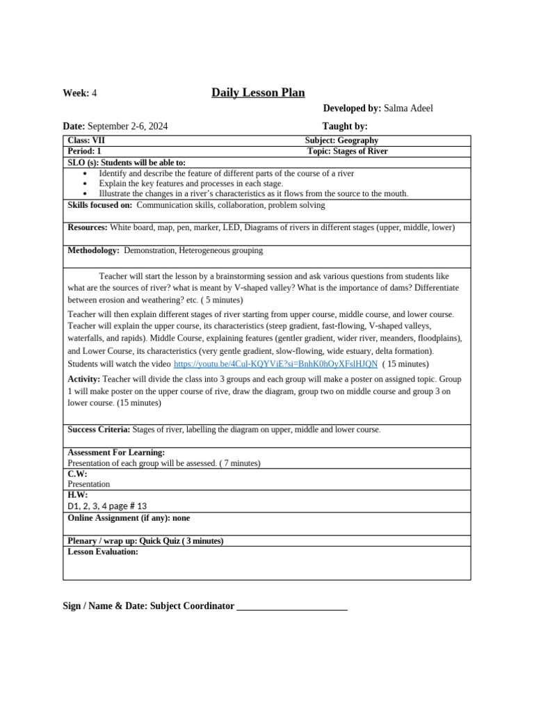 Week 4, VII, Geography, LP | PDF