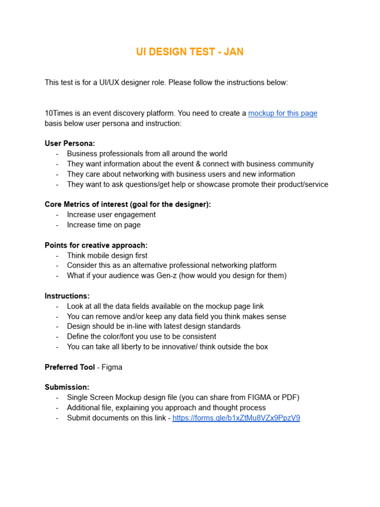 Ui Design Screening Test - 2024 | PDF