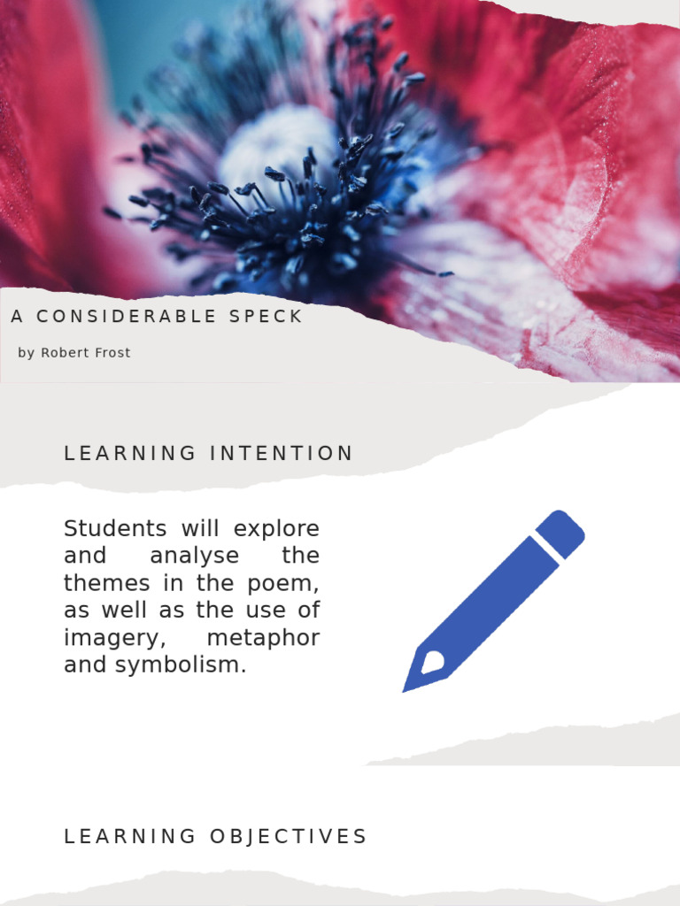 A Considerable Speck | PDF | Poetry | Poetry