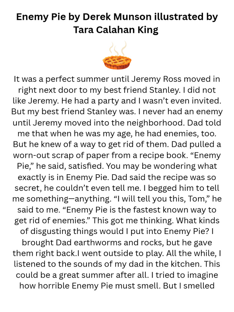 Enemy Pie by Derek Munson Illustrated by Tara Calahan King | PDF