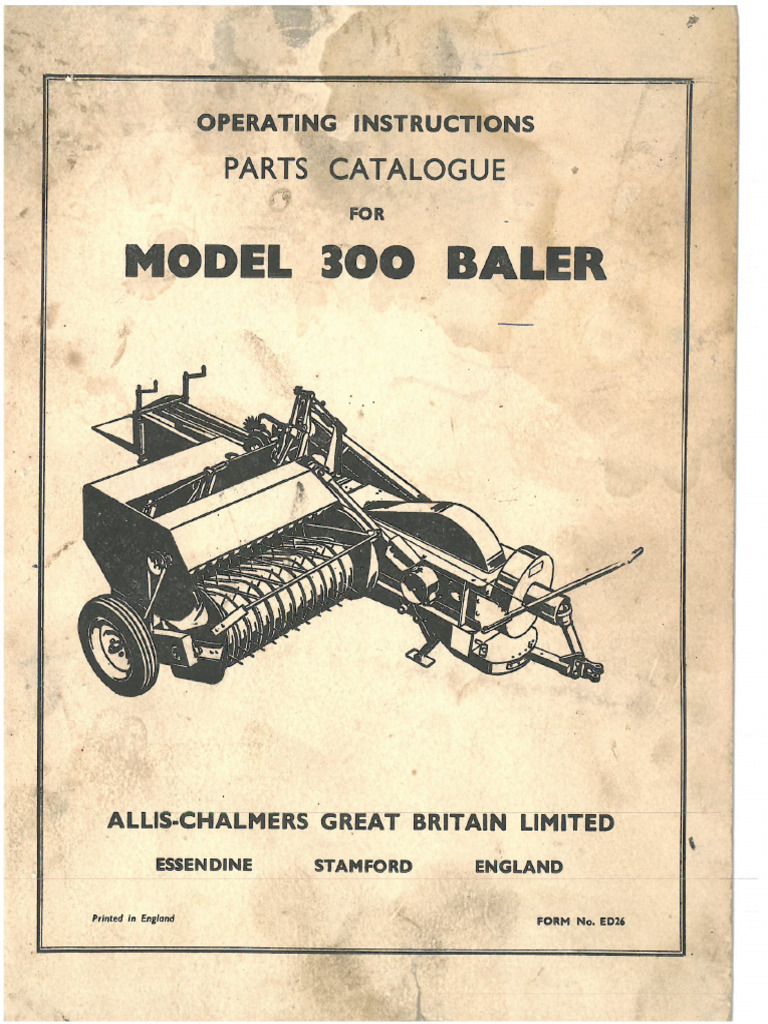 Allis 300 Baler Ops & Parts | PDF
