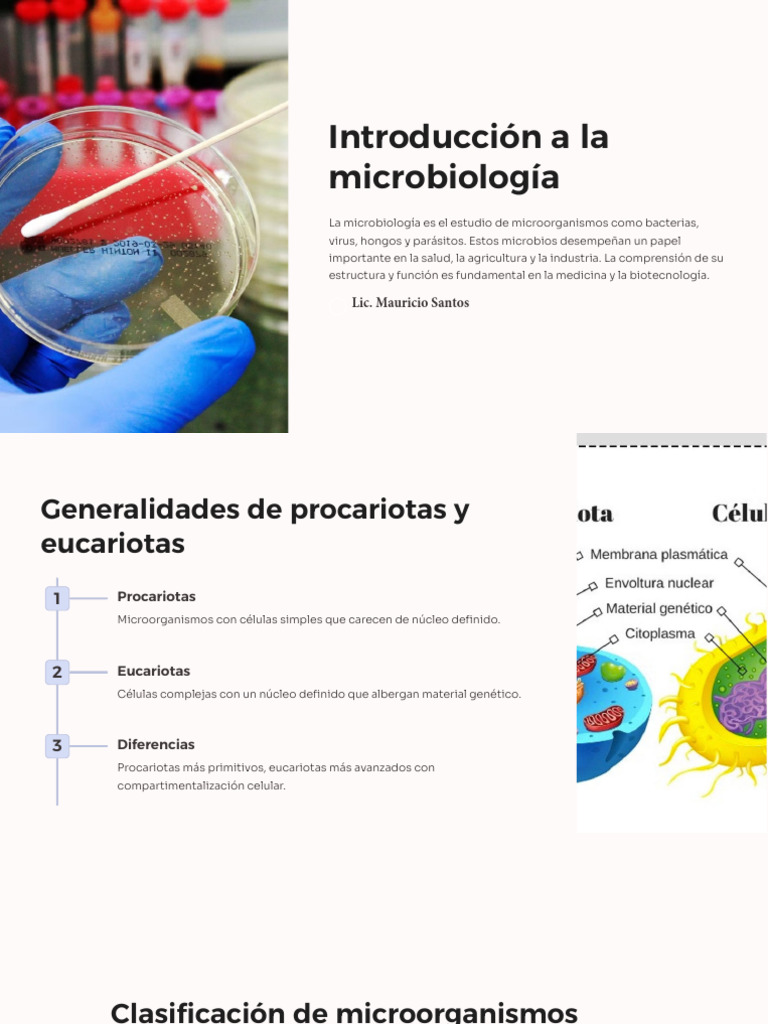 1 Introduccion A La Microbiologia | PDF | Las bacterias | Biología Celular)