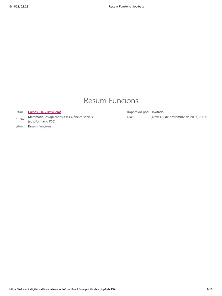 Teoria Funcions | PDF