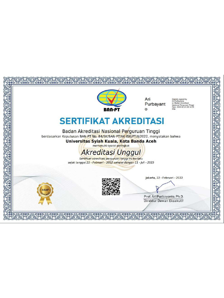 Bukti Akreditasi PTN Dan Prodi | PDF