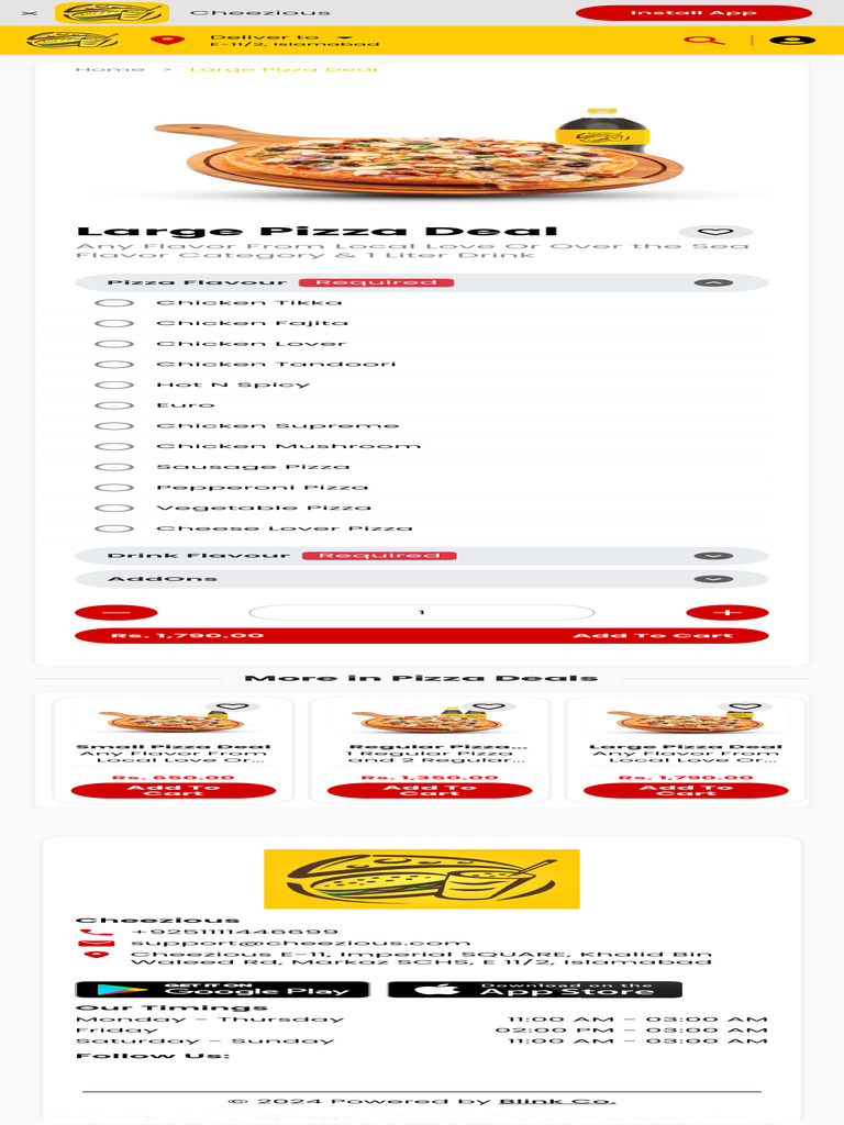 Large Pizza Deal - Cheezious | PDF