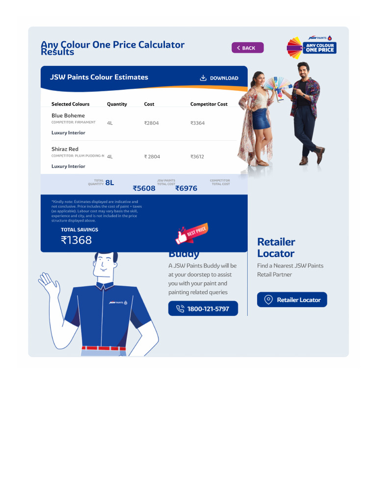 JSW - Paints All List | PDF