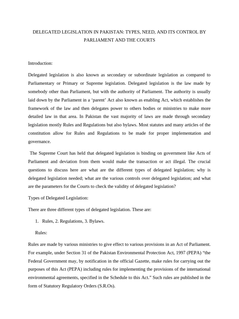 Delegated Legislation | PDF