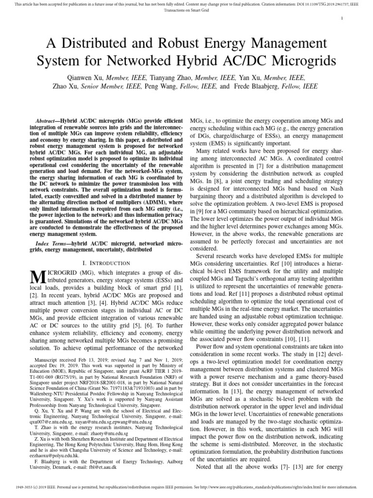 A Distributed and Robust Energy Management | PDF