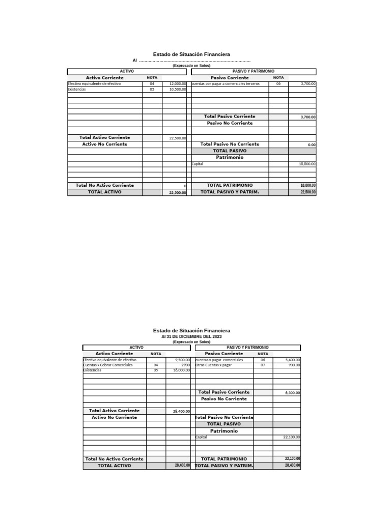 Formato de Eeff (Deybi Mallqui) | PDF