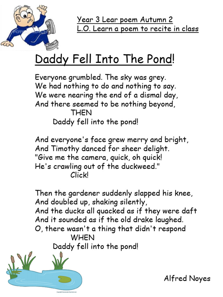 Daddy Fell Into The Pond Autumn 2 | PDF