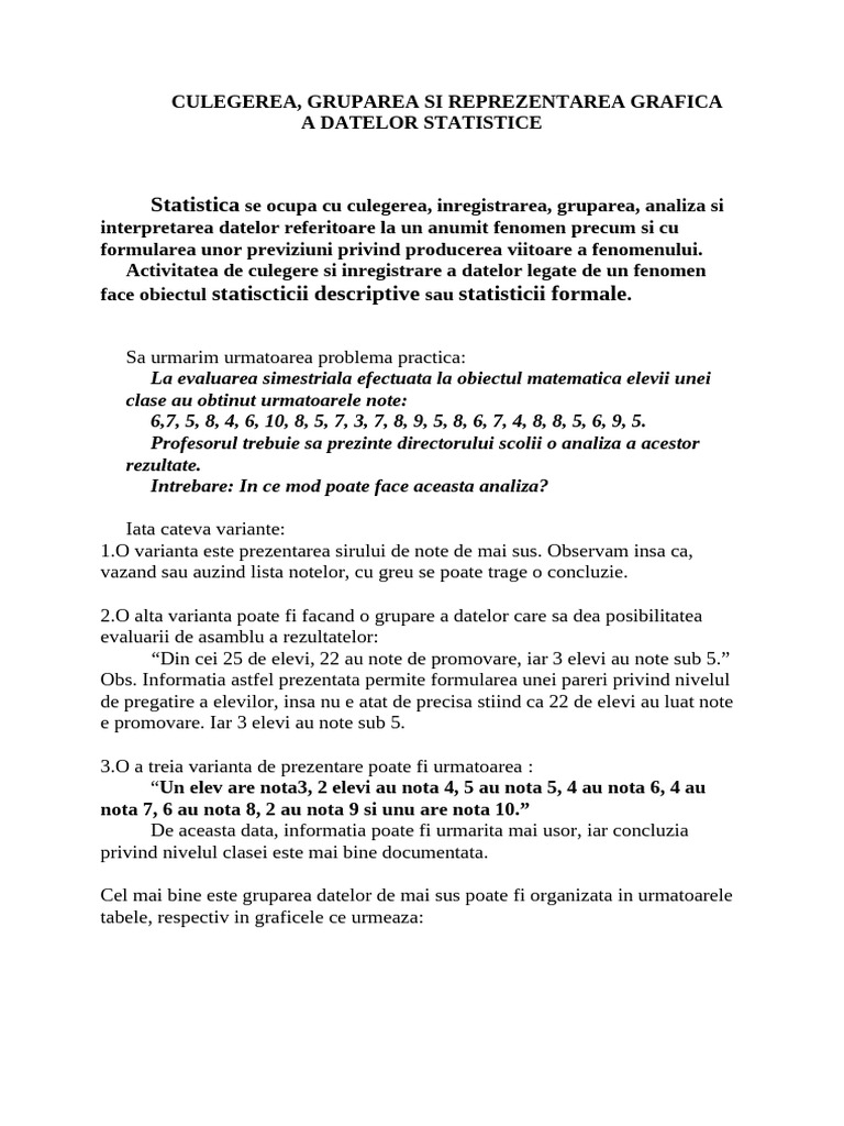 10-Elemente de Statistica | PDF