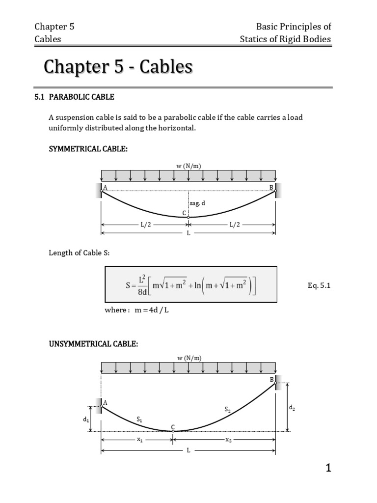 Chapter 5 Cables | PDF | Tension (Physics) | Classical Mechanics