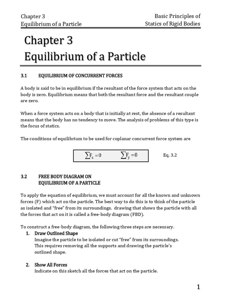 Chapter 3 Equilibrium of A Particle | PDF