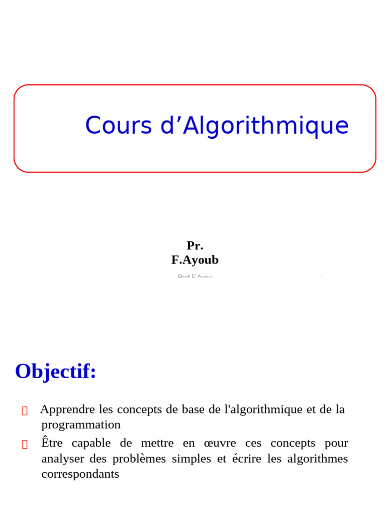 Cours Algorithmique - Excercices Corrigés | PDF
