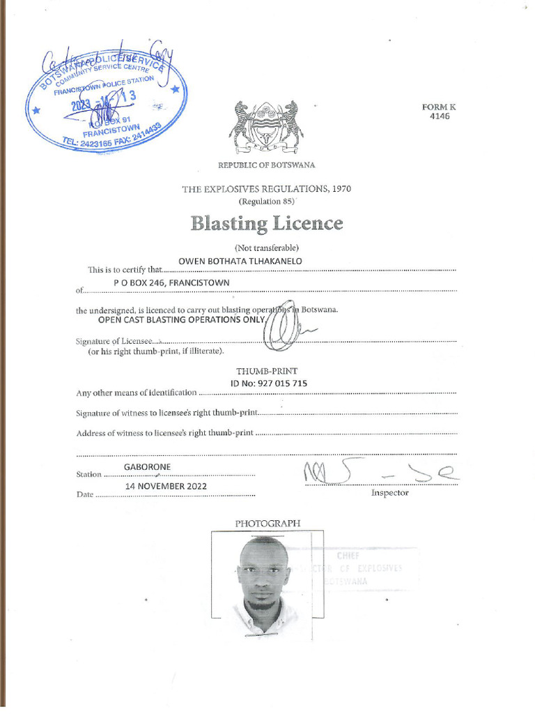 Blasting License | PDF