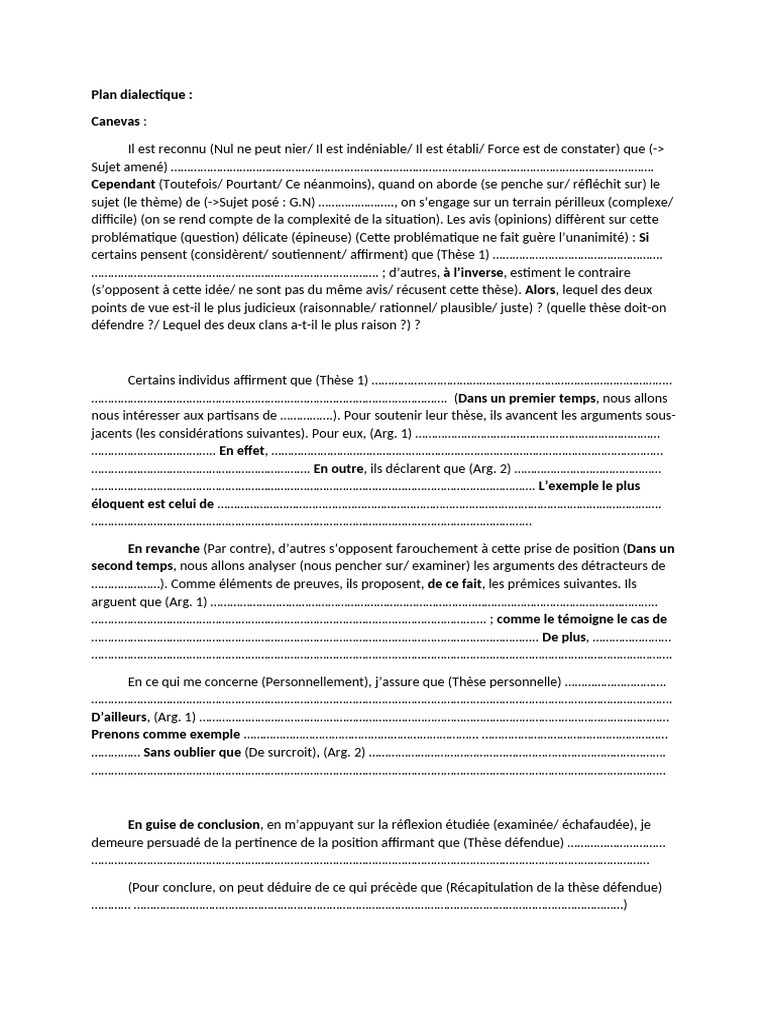 Plan Dialectique | PDF