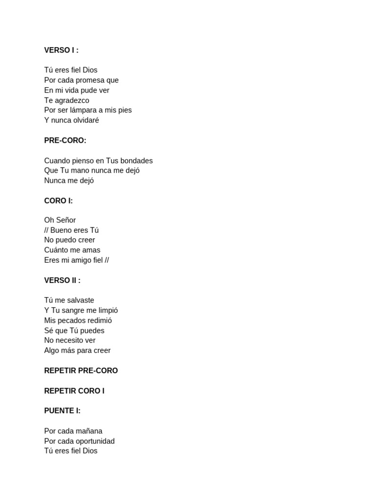 Bueno Eres Tu (Letra) | PDF | Cocina, comidas y vino | Poesía