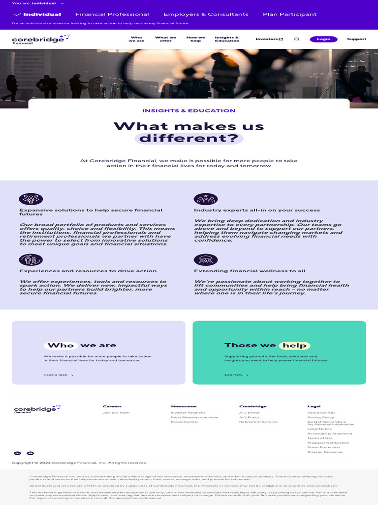 What Makes Us Different? - Corebridge Financial | PDF