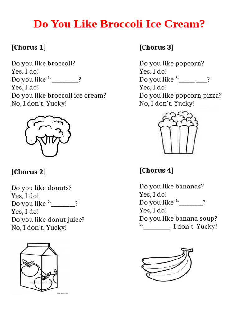 Do You Like Broccoli Ice Cream | PDF