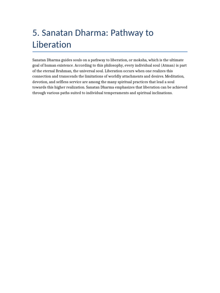 Sanatan Dharma - Pathway To Liberation | PDF