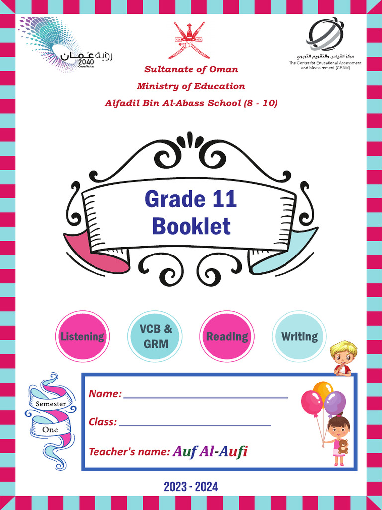 Grade 11 Booklet Sem 01 2023-2024 | PDF