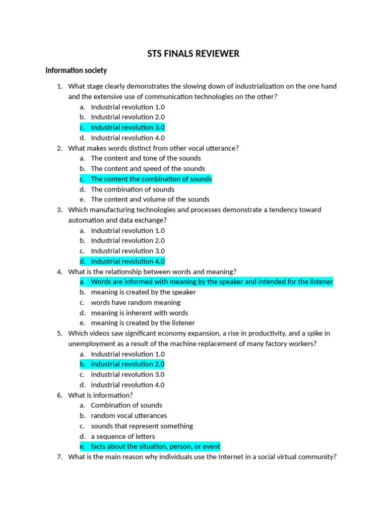 STS Finals Reviewer | PDF