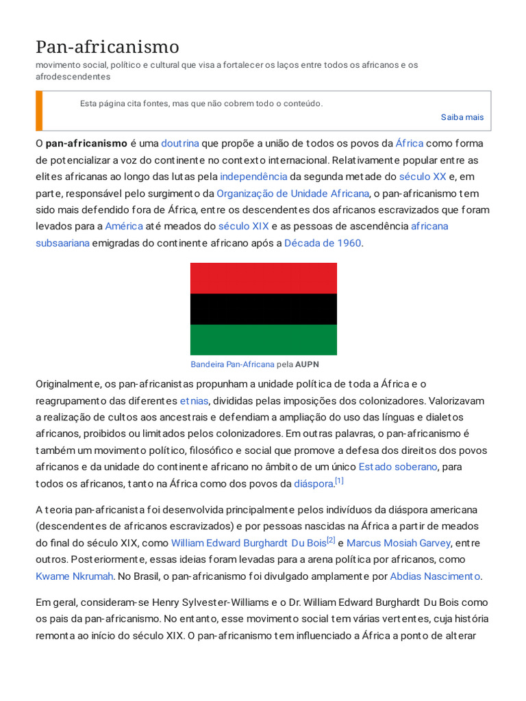 Pan-Africanismo - Wikipédia, A Enciclopédia Livre | PDF | Pan ...