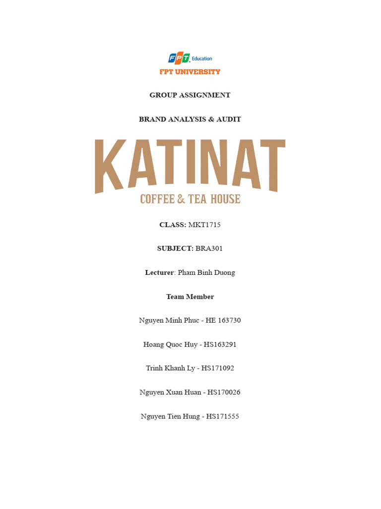 Final - Group Assignment - Brand Analysis and Audit - Report - Katinat ...
