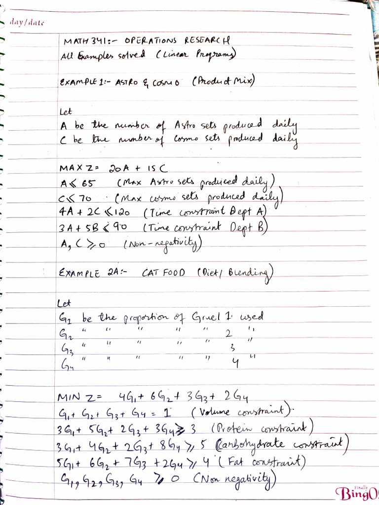 MATH 341 Examples Solved | PDF