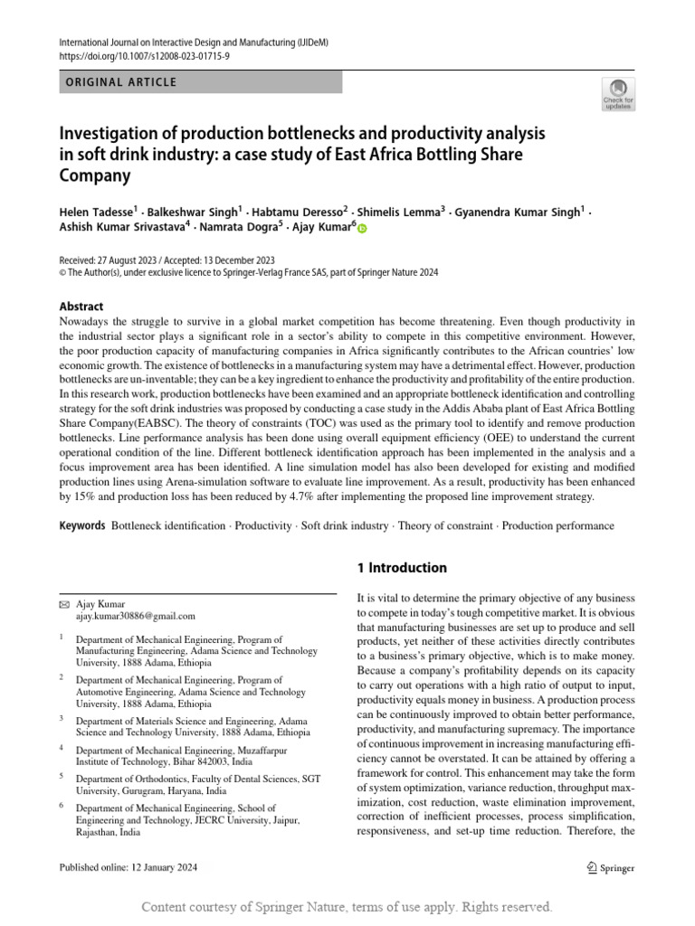 Investigation Of Production Bottlenecks And Produc 3 Pdf