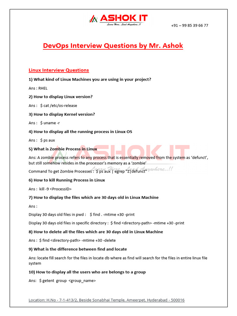 DevOps Interview Questions by Ashok | PDF