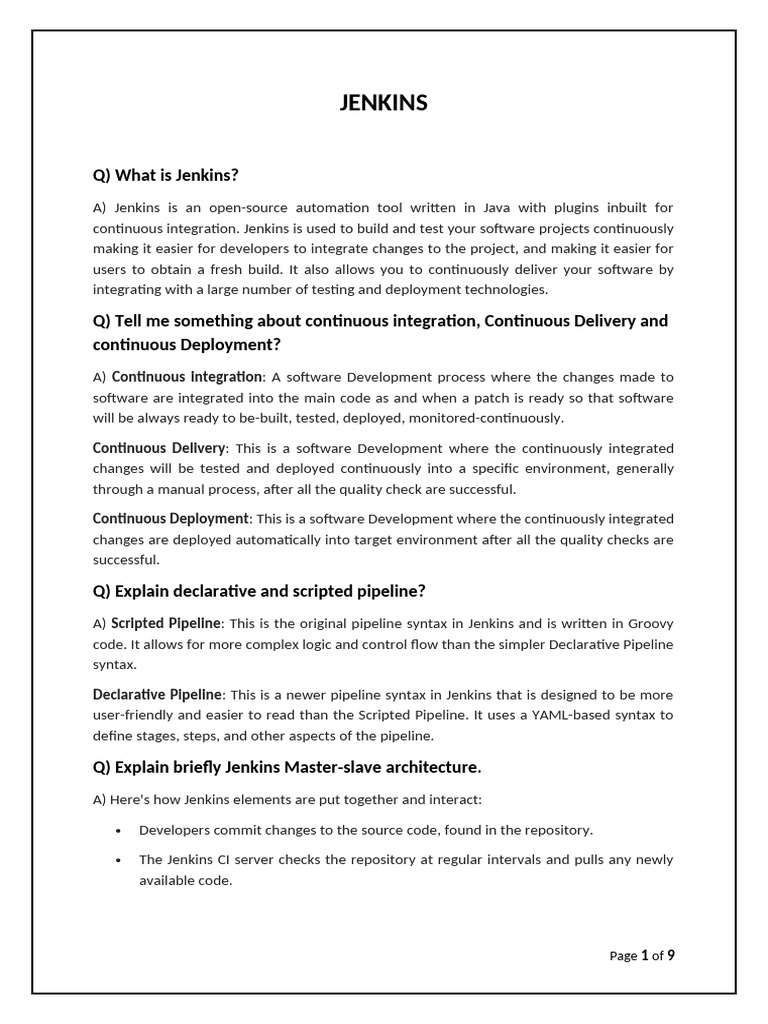 Jenkins Documentation | PDF