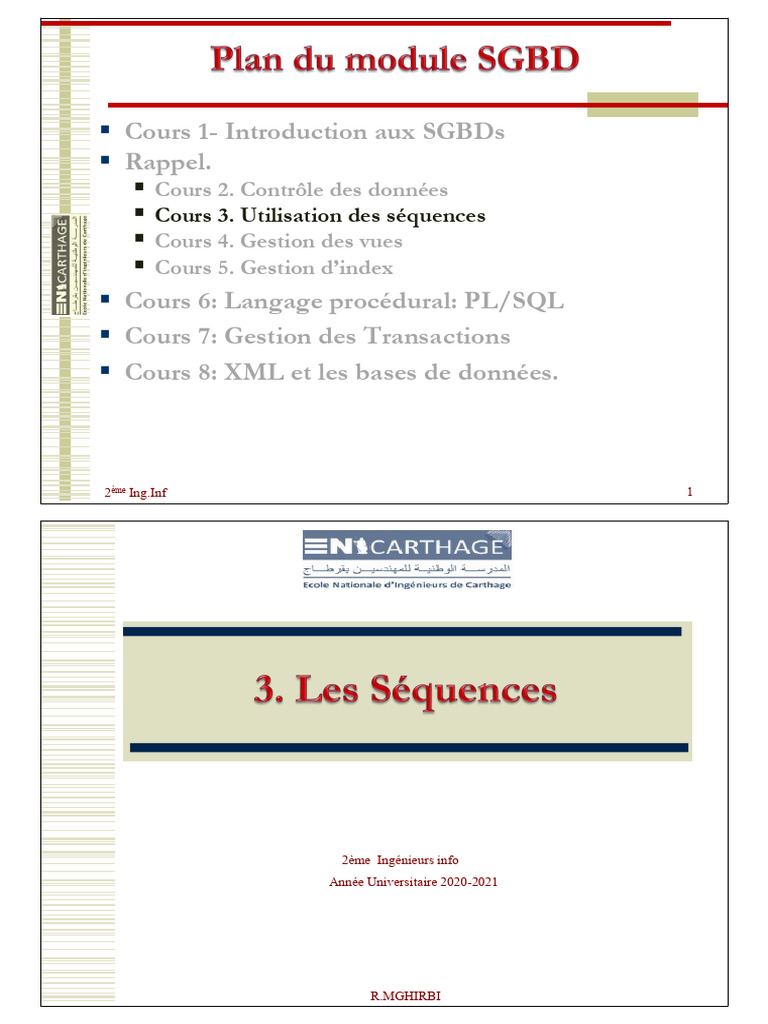 SGBD. Séquences | PDF