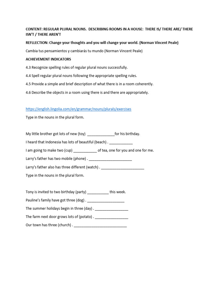 Plural Nouns (2) English | PDF