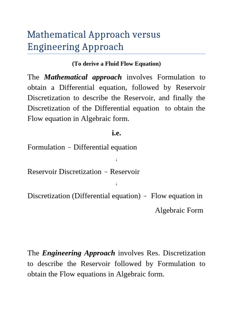 Lecture - 4.a (130810) - Mathematical Approach Versus Engineering Approach | PDF