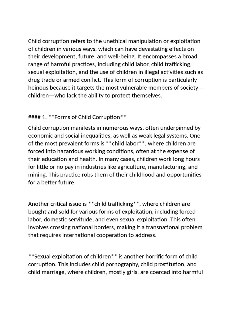 Child Corruption | PDF