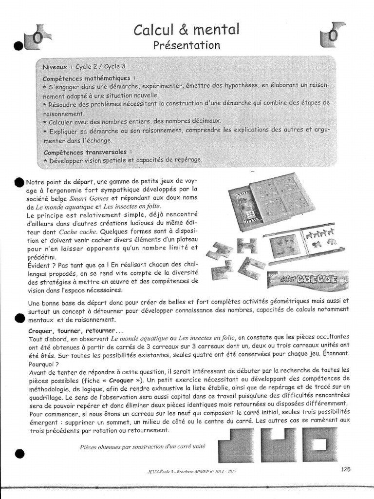 Jeux Maths Calcul Mental | PDF