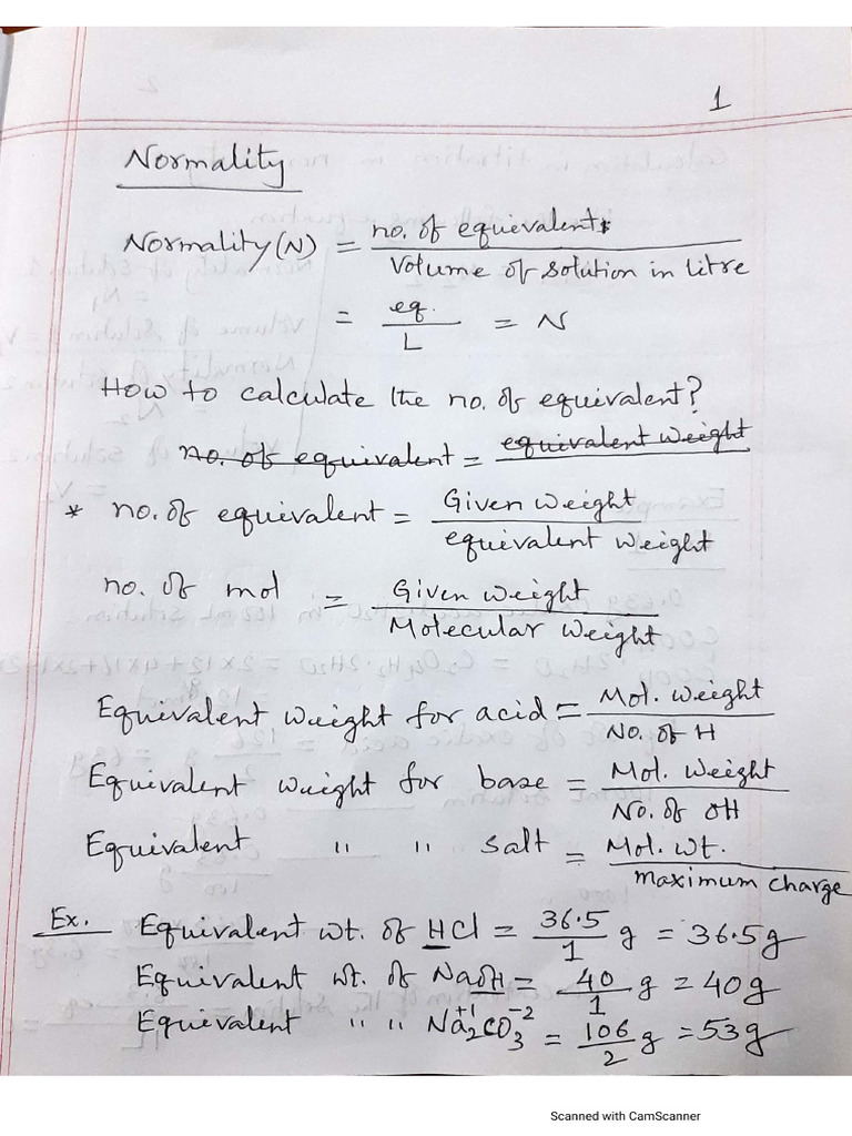 Normality Calculation | PDF