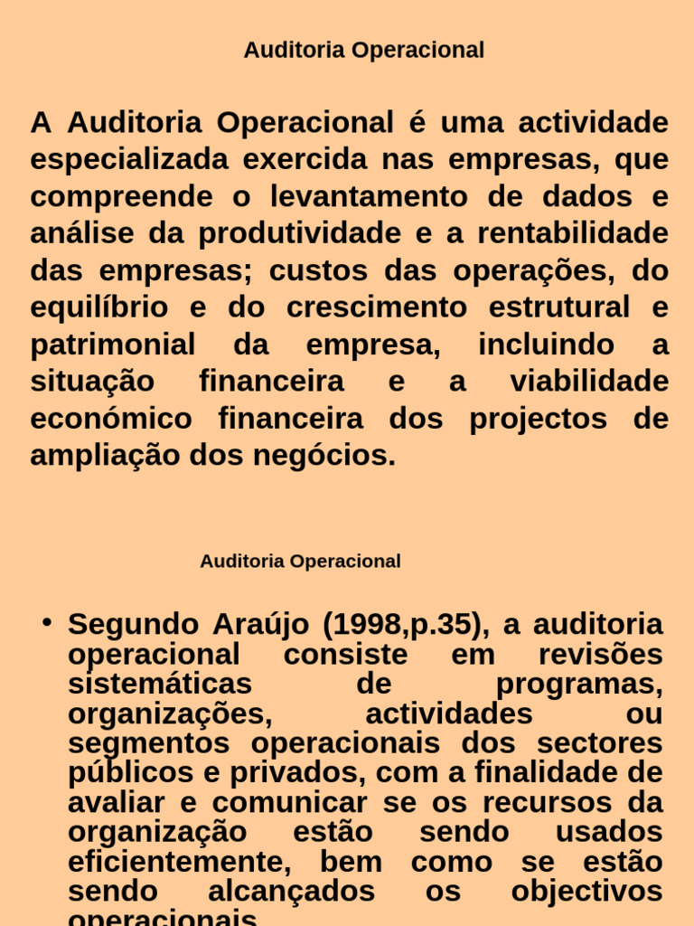 Auditoria Operacional | PDF