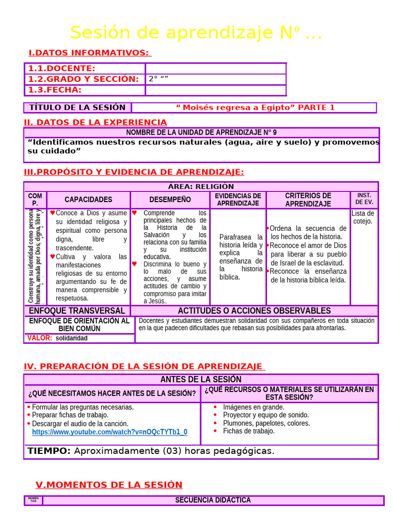 Sesión Moisés Regresa A Egipto Parte 1 Maestra Janet | PDF