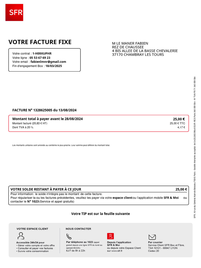 Facture SFR | PDF