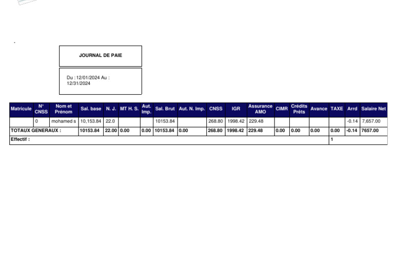 Journal de Paie | PDF