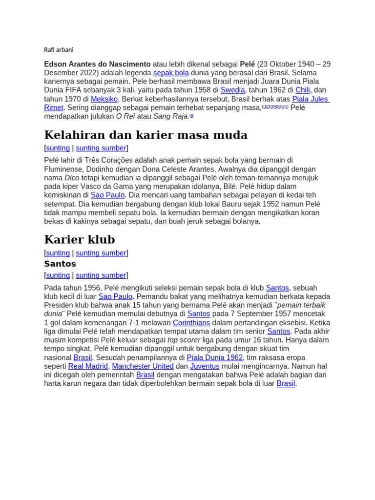 Rafi Arbani Pele | PDF