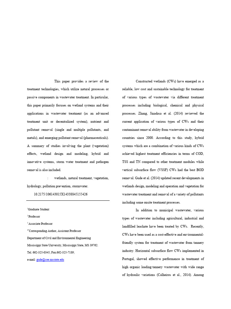 Water Environment Research - 2015 - Martinez Guerra - Wetlands For ...