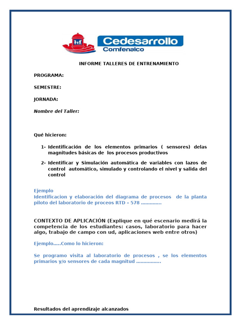 Informe de Talleres de Entrenamiento de Automatizacion No.1 | PDF