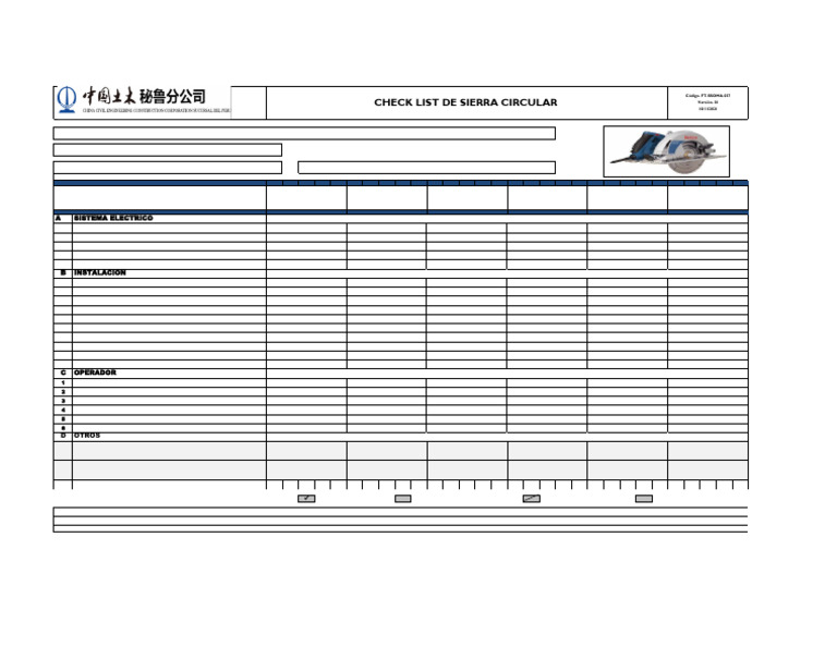 Ft-Ssoma-037 Check List Sierra Circular | PDF
