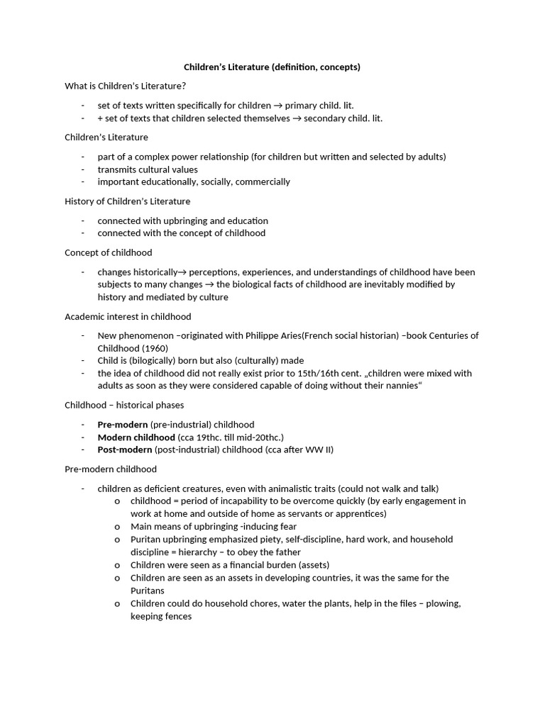 Children's Literature Introduction | PDF