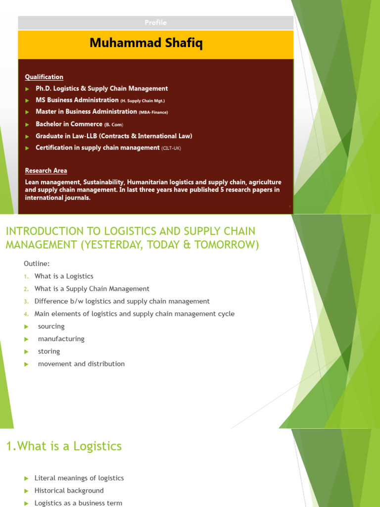 Introduction To SCM Logistics | PDF