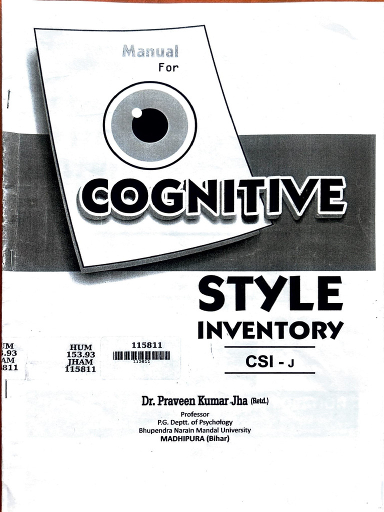 Cognitive Style Inventory | PDF
